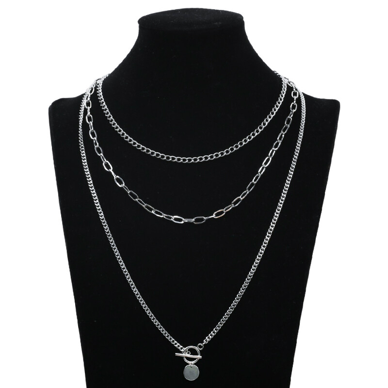 Stainless Steel Aesthetic Chain Around The Neck Choker Pendant Necklace ...