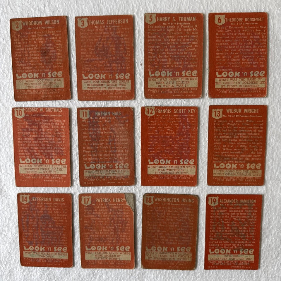 1952 Topps Look ‘n See, 32 Unique, Condition Fair(creased) | eBay