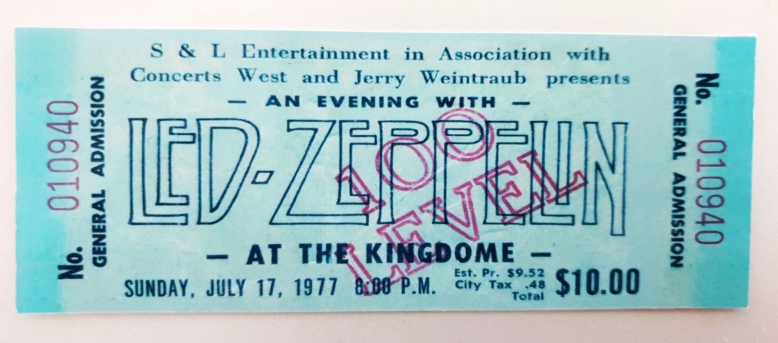 LED ZEPPELIN - MUSIC GROUP Various Reproduction CONCERT TICKETS ...