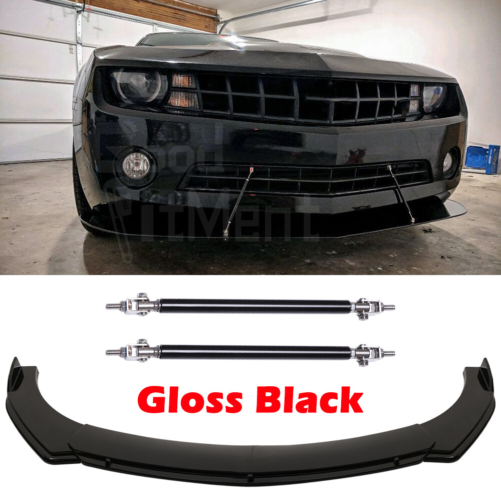 For Chevrolet Chevy Camaro Front Bumper Lip Splitter Spoiler + Strut ...