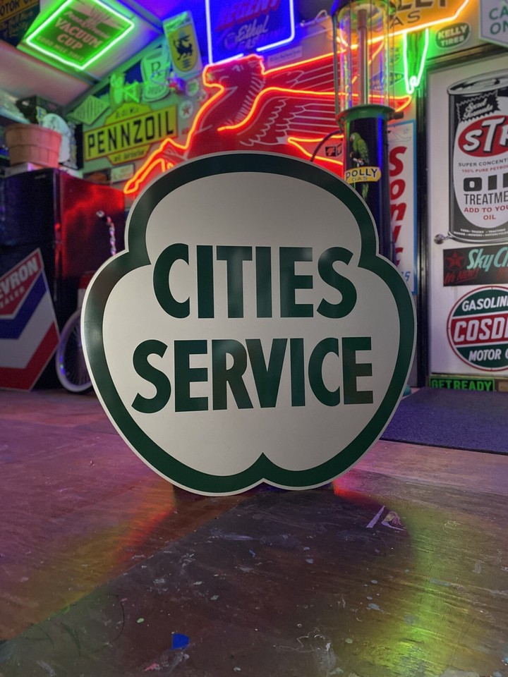 Antique Vintage Old Style Cities Service Gas Station Sign! | eBay