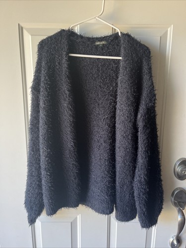 wild fable Womens Navy Blue Fuzzy Cardigan Size Medium | eBay