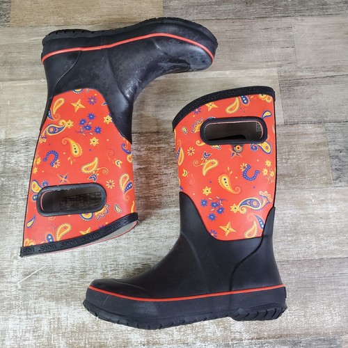 Bogs Rain Boots Little Kids Sz 1 Multicolor Paisley Print Waterproof ...