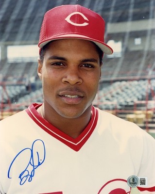 BARRY LARKIN SIGNED AUTOGRAPHED 8x10 PHOTO CINCINNATI REDS LEGEND ...