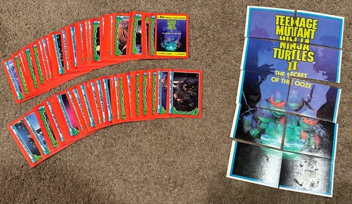 NM Topps TMNT Movie 2 Ninja Turtles Cards COMPLETE SET 99 + 10 Sticker ...