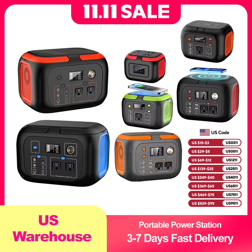 Portable Power Station,110V AC Outlets Solar Generator Storage Energy ...