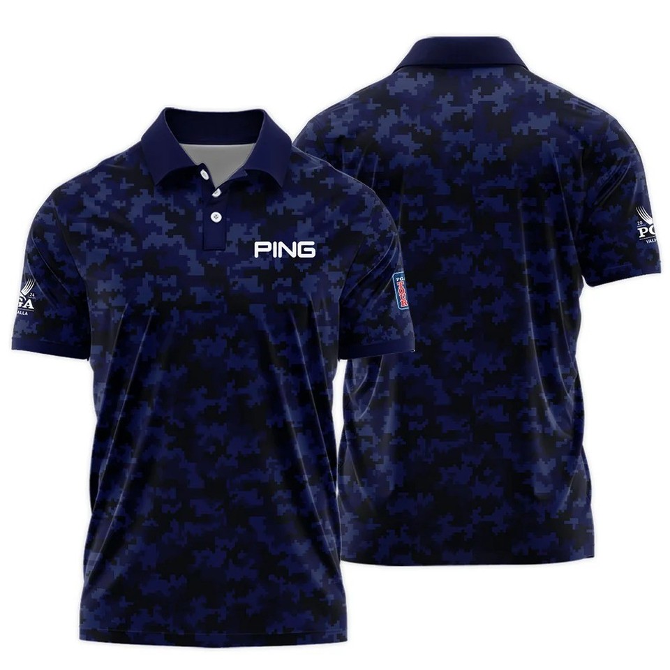 Golf 2024 PGA Championship Ping Polo Shirt Blue Camouflage Pattern Sport All Ove | eBay