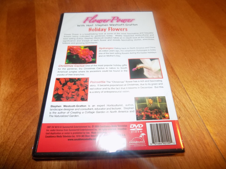 FLOWER POWER Holiday Flowers Hydrangea Christmas Cactus Poinsettia DVD ...
