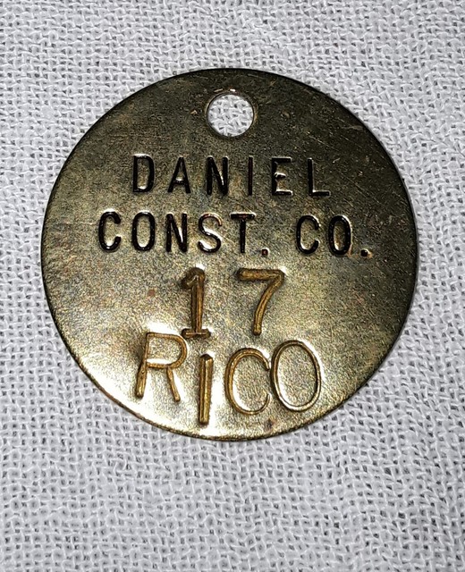 DANIEL CONSTRUCTION COMPANY BRASS CHIT TAG | eBay
