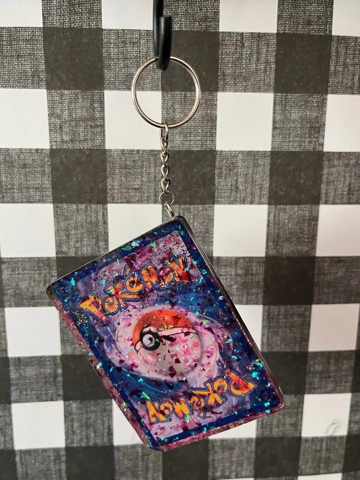 Gastly Pokemon Card Keychain - Gameboy Keychain - Trading Card TCG ...