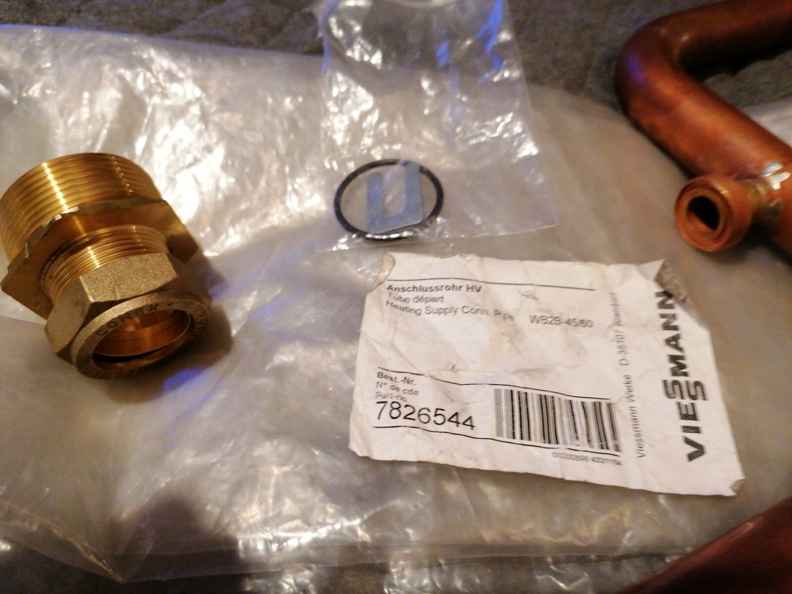 Viessmann 7826544 HEATING SUPPLY CONN. PIPE WB2B-45/60. for sale online ...