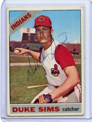 1966 TOPPS #169 DUKE SIMS AUTOGRAPH CLEVELAND INDIANS 111920 | eBay