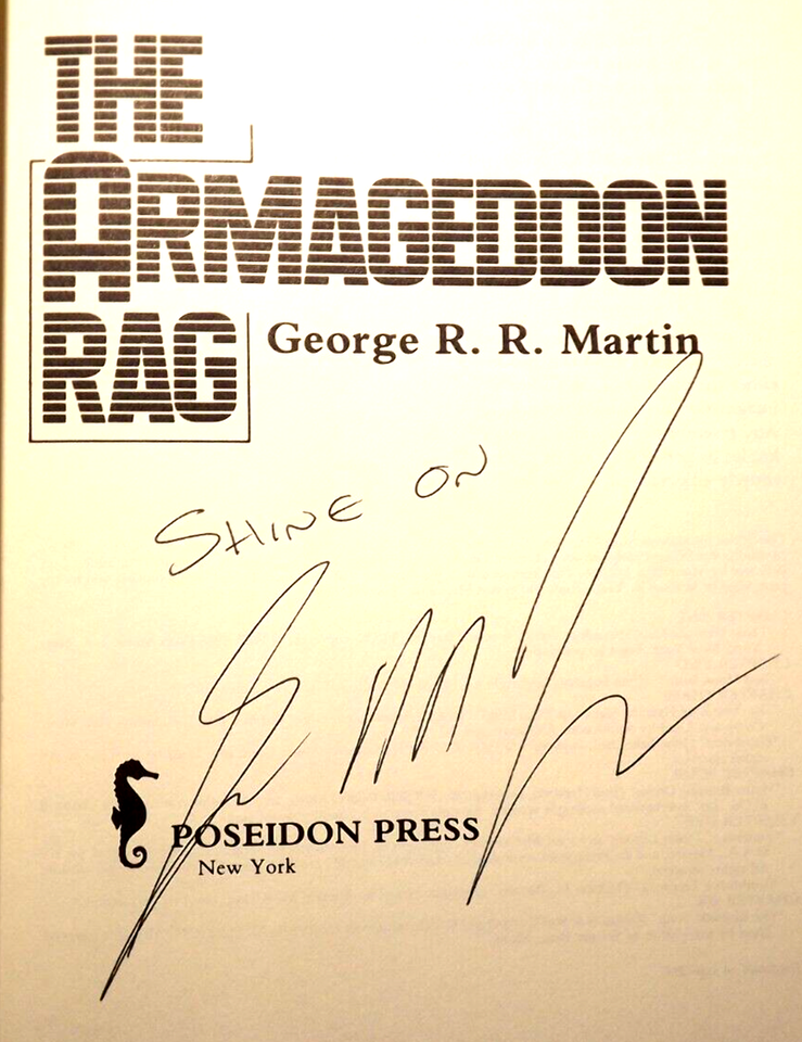 The Armageddon Rag by George R. R. Martin (1983) HC.DJ. 1st. Signed Ed ...