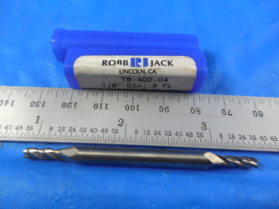 ROBB JACK T6-402-04 0.125 Dia 4 Fl End Mill, 0.375 LOC, 0.1875 Shank, 2 ...