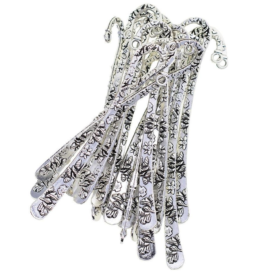 20pcs Silver Metal Bookmarks Book Mark With Hook Jewelry Findings DIY ...