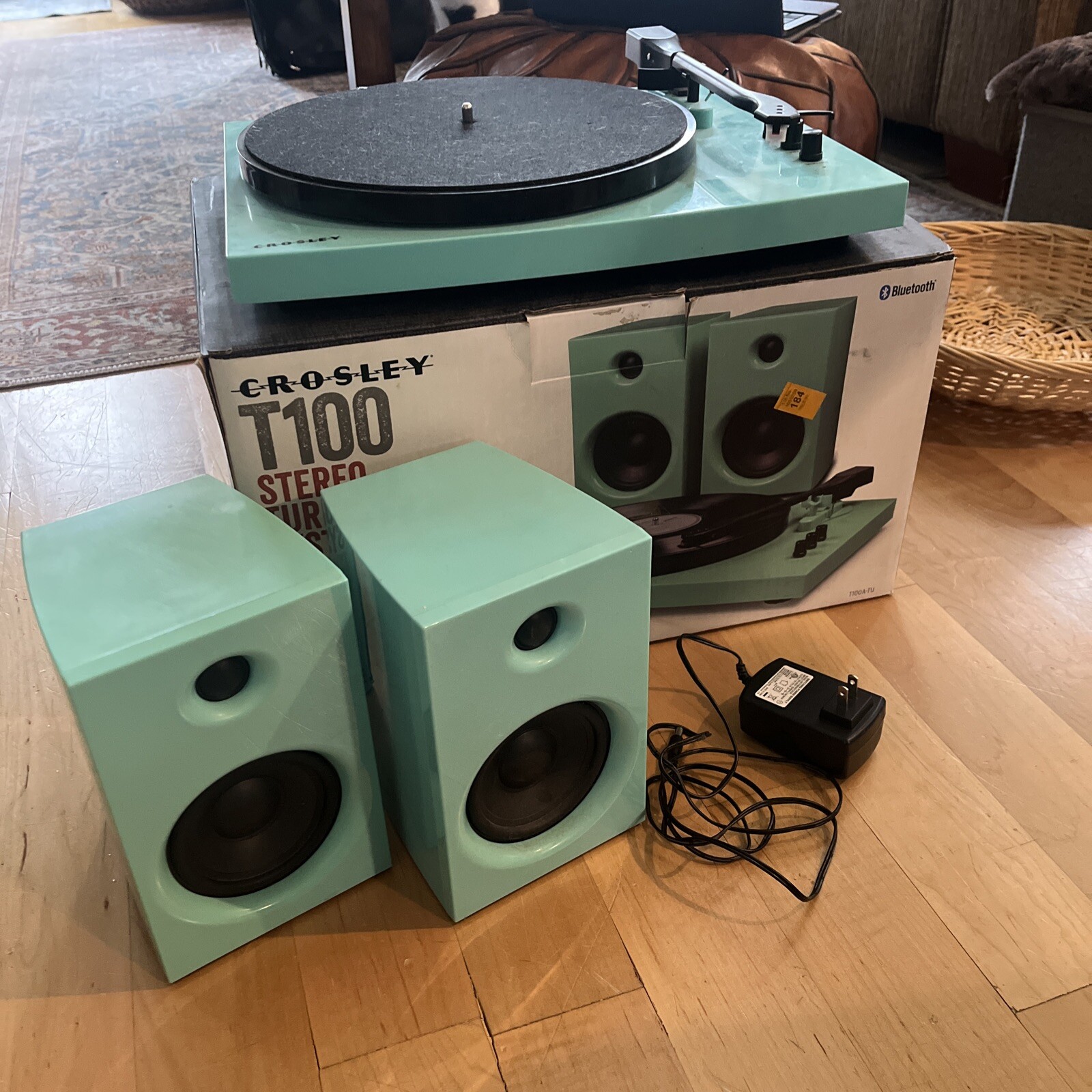 NIB Crosley T100 2-Speed Stereo RCA Turntable System - Turquoise | eBay