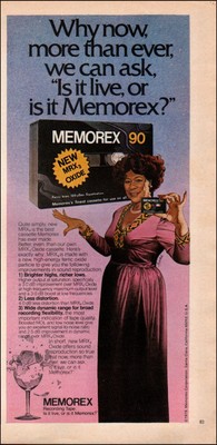 1977 Vintage ad Memorex Tape retro Cassette Wine glass fashion 08/03/23 ...