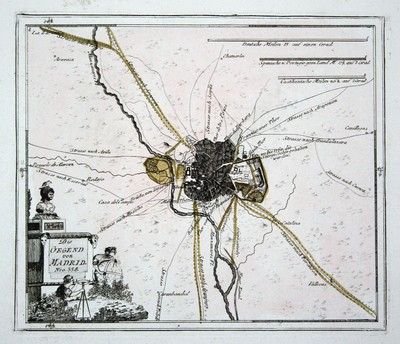 Espagne Portugal Madrid Getafe Alcorcón Map Reilly Engraving Gravure ...