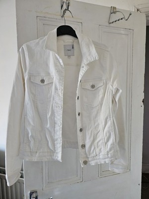 🐞Next White Denim Jacket Size 14🐞(Please Read The Description) | eBay UK