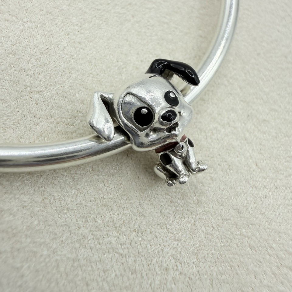 Pandora Retired Disney 101 Dalmatians Patch Charm Bead Black Red Enamel ...
