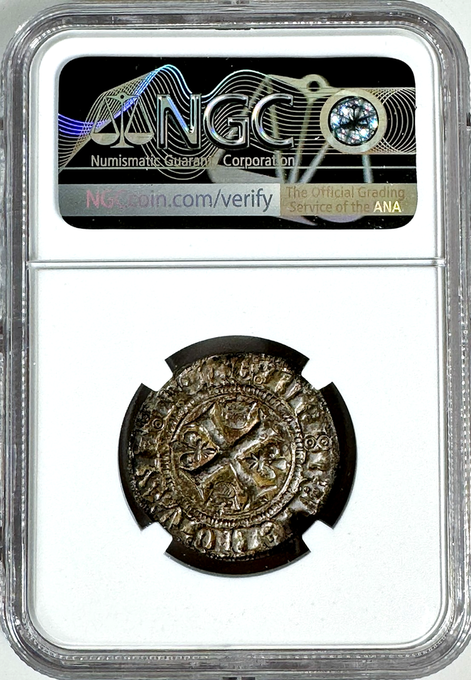 France 1380 - 1422 Charles VI Blanc Silver Coin NGC AU58 Medieval ...