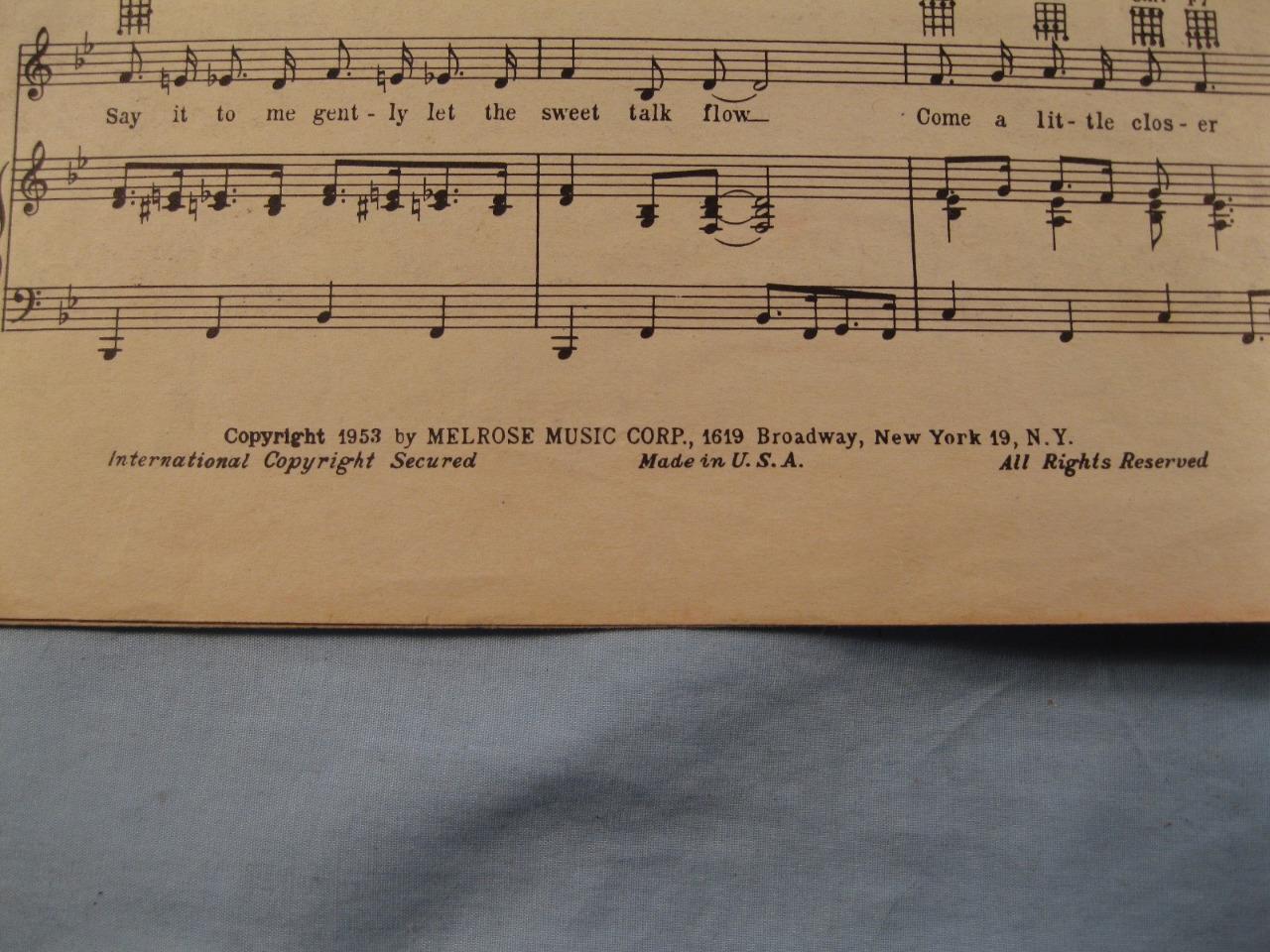 Make Love To Me Sheet Music Vintage 1953 Jo Staffordn Leon Roppolo (O ...