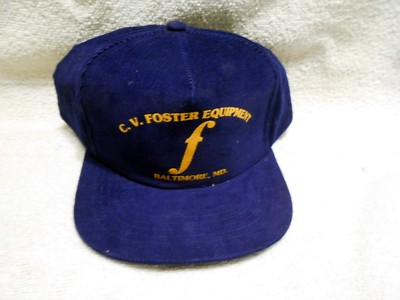 VTG Truckers Cap Hat Blue Corduroy C.V. Foster Co. Baltimore Maryland ...