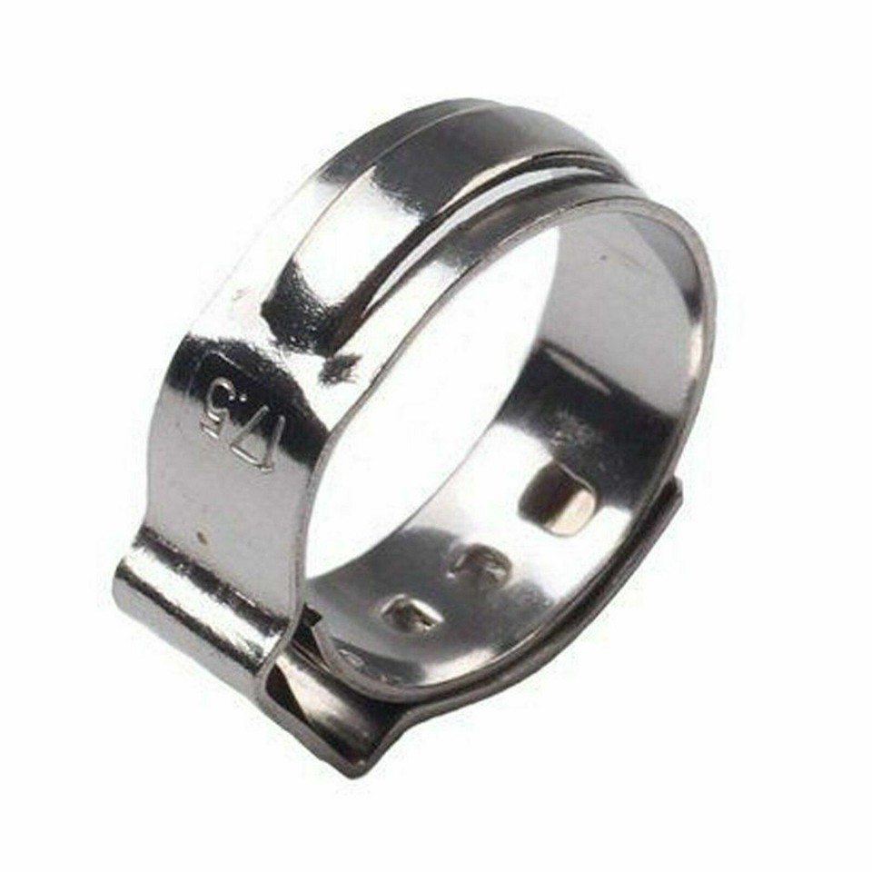 1/2 inch PEX Stainless Steel Clamp Cinch Rings Crimp Pinch Fitting 30 ...