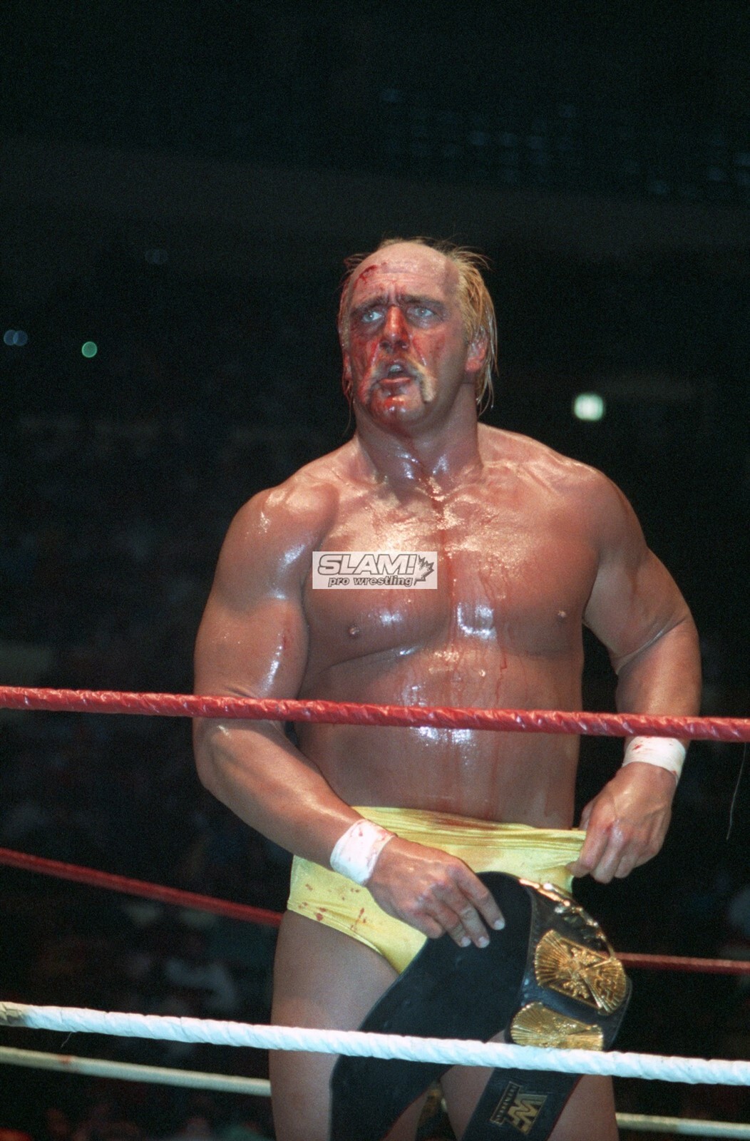 HULK HOGAN BLOODY VINTAGE 8x10 COLOR PHOTO ROH ECW WWE NXT AEW IMPACT ...