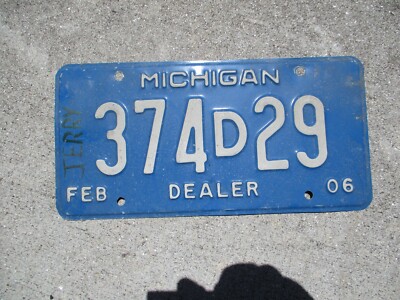 Michigan 2006 Dealer license plate # 374 D 29 | eBay
