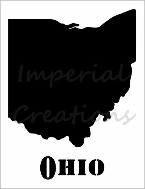 OHIO State Shape USA Word 8.5 x 11 Stencil 20 Mil Plastic Sheet NEW ...