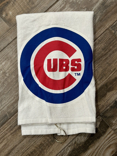 CHICAGO CUBS MLB 16"x25" Cotton Golf Towel with Hook Workout Sports NEW ...