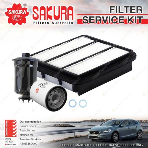 Sakura Oil Air Fuel Filter Service Kit for Mitsubishi Galant HJ1 HJ2 ...