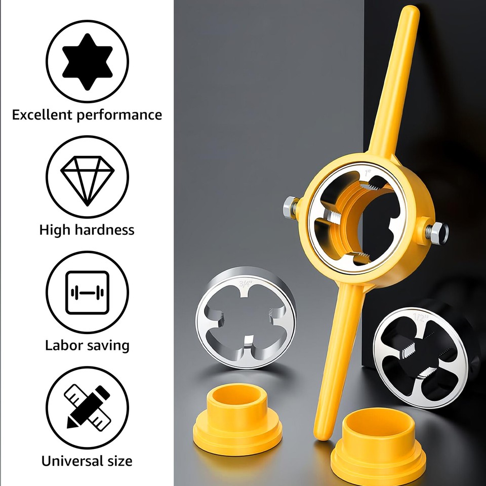 12PCS Plastic Pipe Thread Die Kit PVC Pipe Threader Plumbing Tool New ...