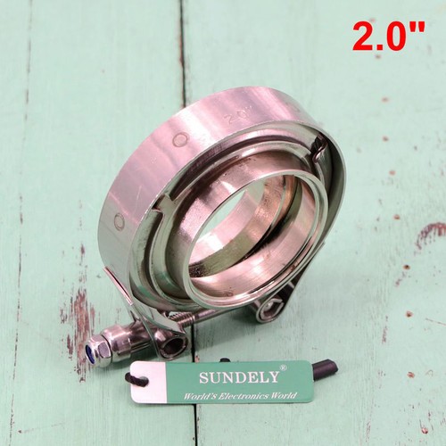 NEW 2'' inch Turbo Exhaust V-Band Clamp with 2 Flange Down Pipe ...