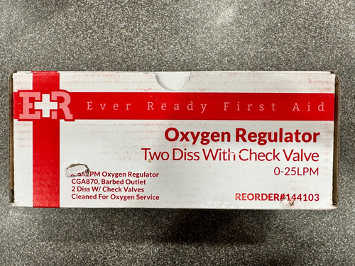 PRECISION MEDICAL OXYGEN REGULATOR, TWO DISS WITH CHECK VALVE 0-25 LPM ...