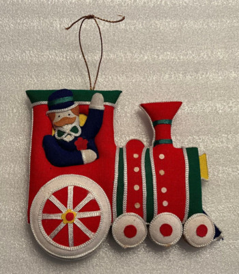 Cloth Train Conductor Waving Christmas Holiday Ornament | eBay