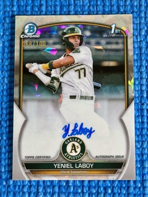 Yeniel Yaboy 2023 Bowman Chrome 1st Atomic Auto 068/100 #CPA-YLY ...