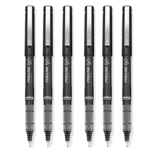 Precise V7 Stick Rolling Ball Pens Fine Point, Black Ink, 6 Pack ...