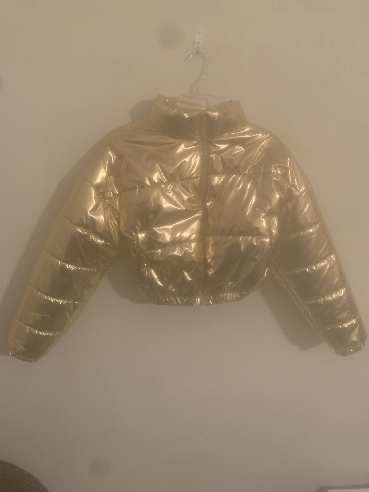 gold puffer jacket women large - Gem