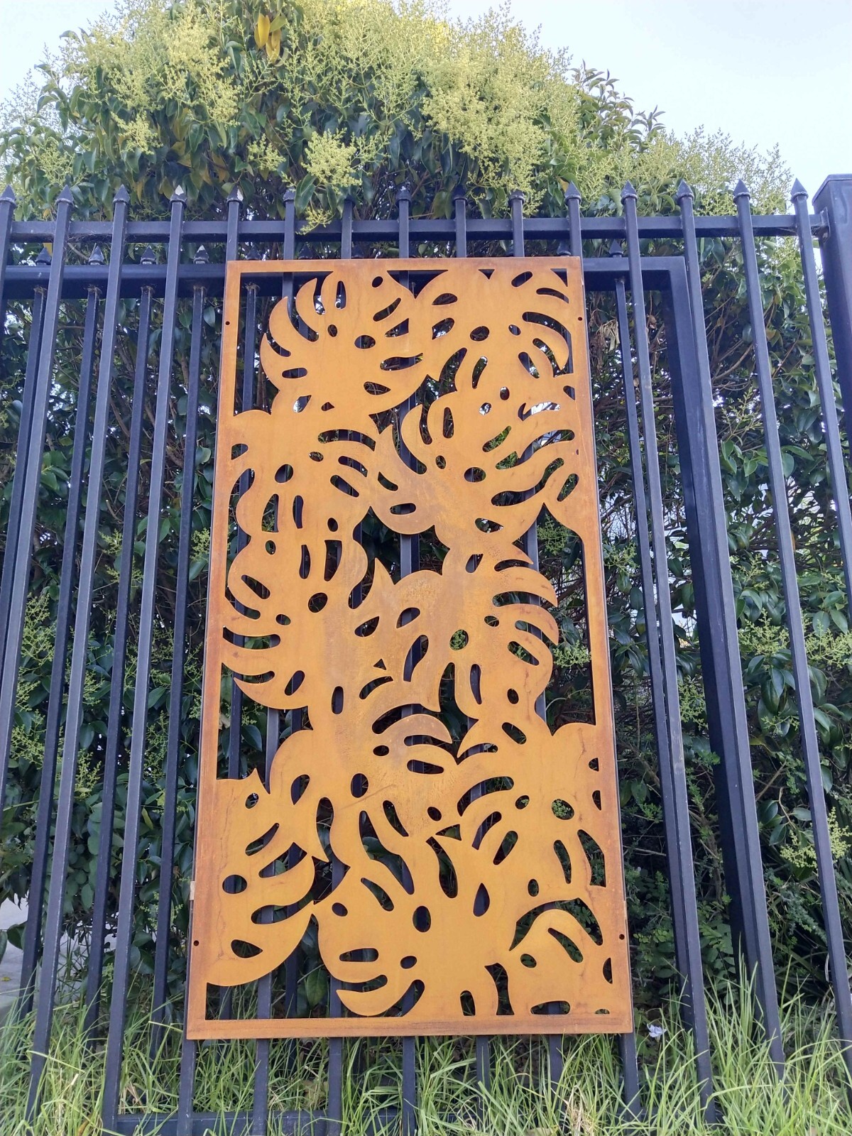Corten style laser cut rust screen- laser cut wall screen-garden screen ...