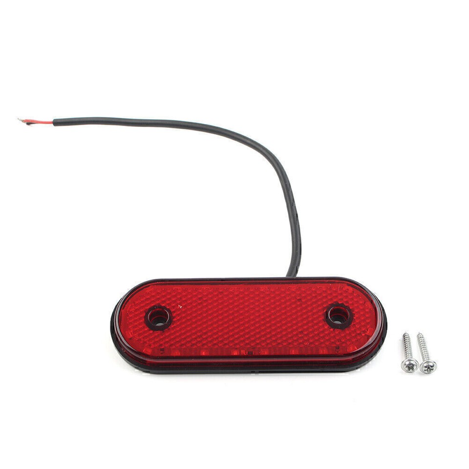 20 LED Oval Side Marker Indicator Light Tail Lamp Red For Trailer Truck ...