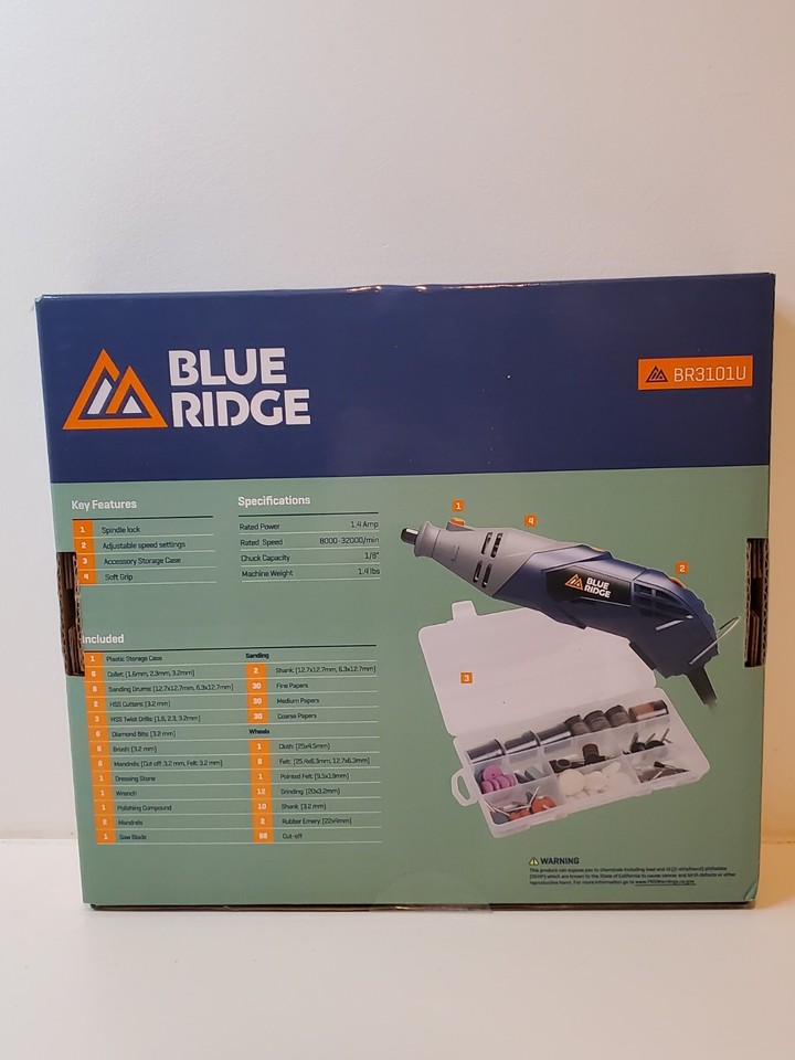 Blue Ridge Tools Hobby Tool Kit 251 Pc Sanding Crafting Rotary Tool ...