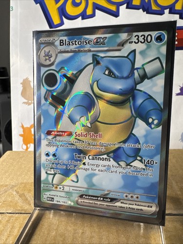 Blastoise ex Scarlet & Violet-151 184/165 Full Art Rare Pokemon TCG ...