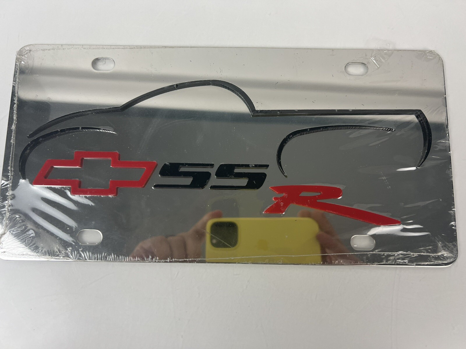 Chevrolet SSR Logo, Chevy Logo Black,Red Silver/Chrome License Plate 3D ...
