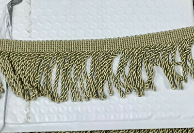 Price is for 12 ydsUpholstery Trim 3" Green Bullion Lam Fringe Poly ...