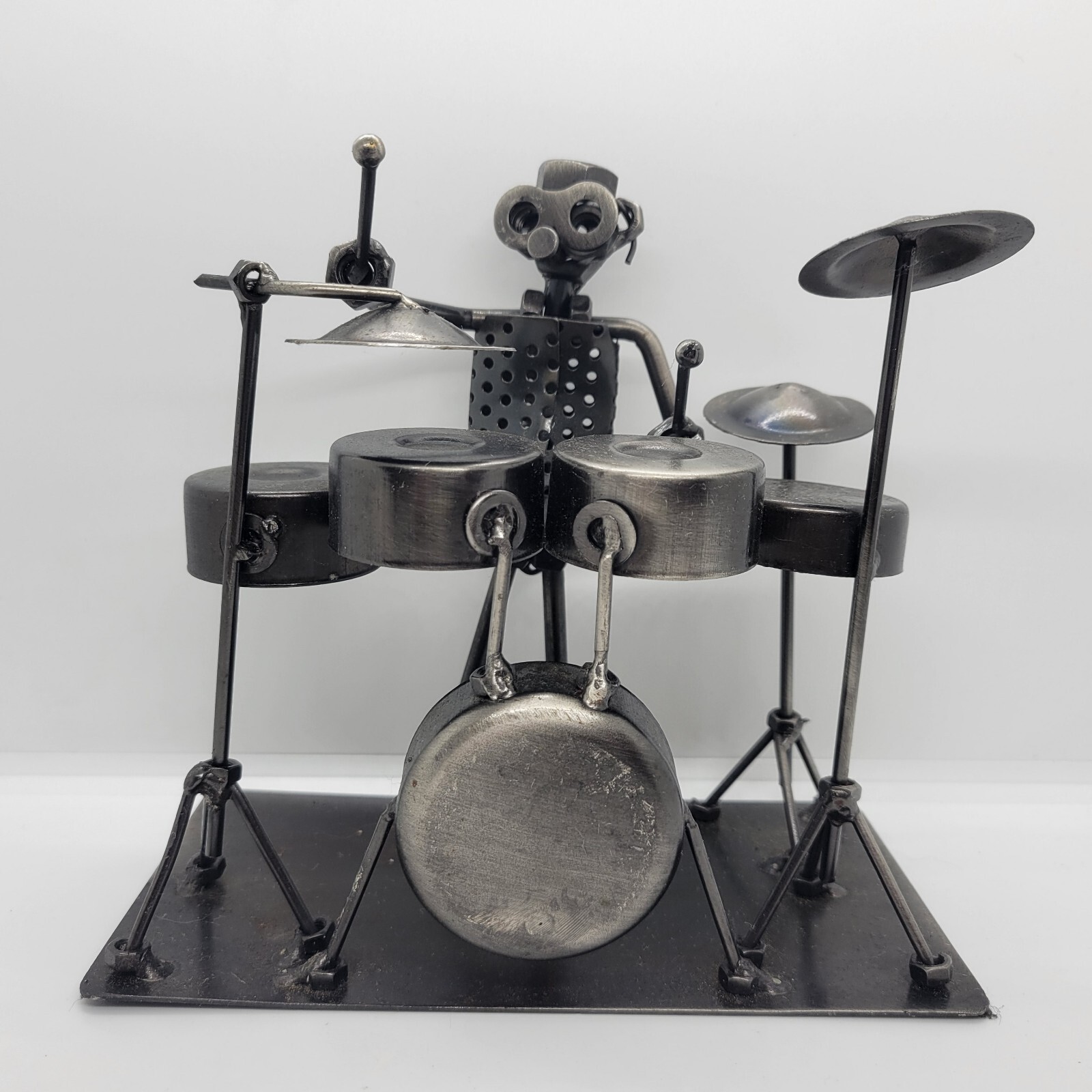 Drummer Welded Metal Art Sculpture Nuts Bolts Recycled Industrial | eBay