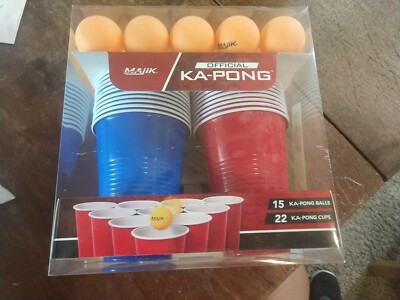 Majik Offical Ka-Pong Game With 15 Ka-Pong Balls & 22 Ka-Pong Cups. (2 ...