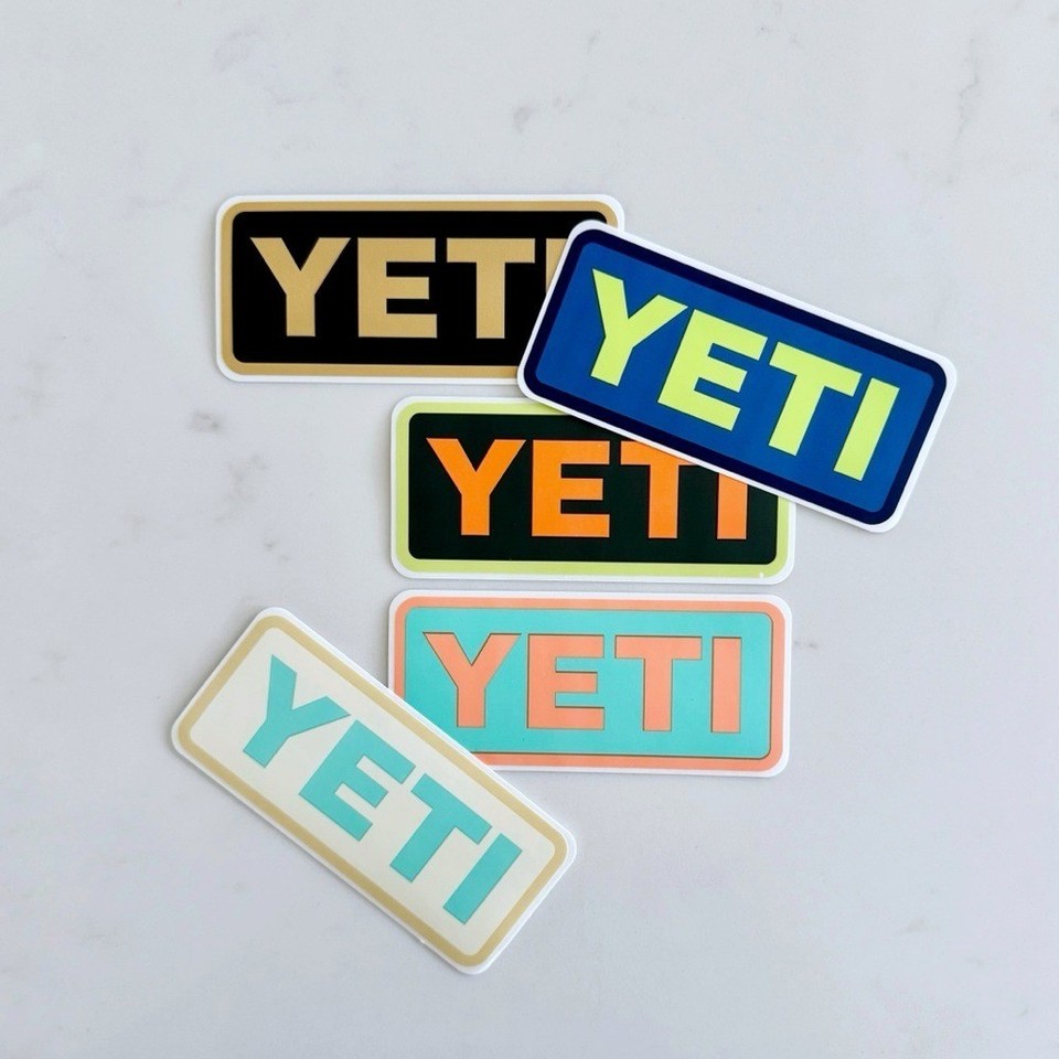 YETI Logo Sticker Pack Bundle, Set of 5 Bold Graphic Multicolor ...