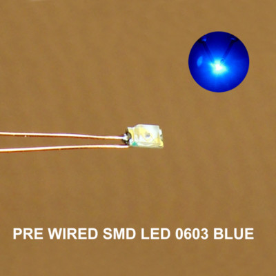 20pcs Pre-wired micro 0.1mm Copper Wire Blue SMD LED 0603 Lights Free ...